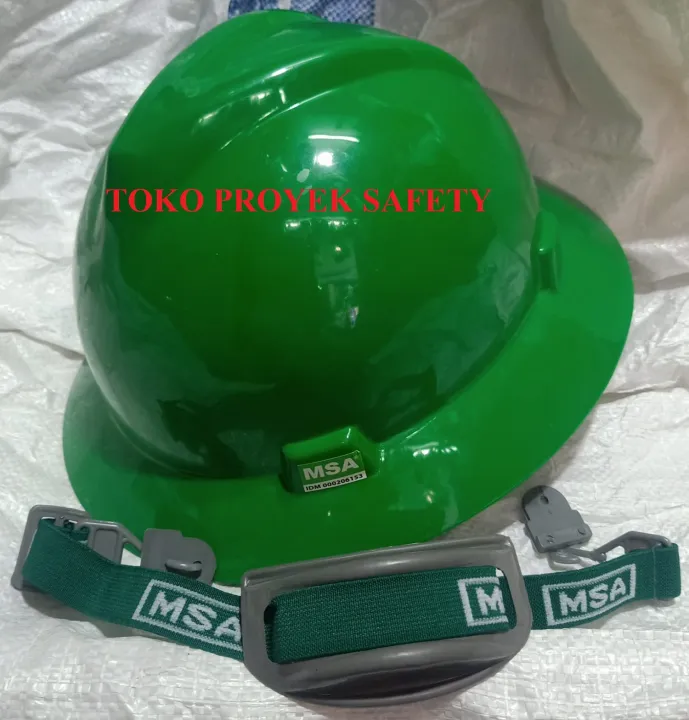 Helm Safety Proyek MSA Lokal Full Brim Fastrack Plus Tali Dagu MSA ...