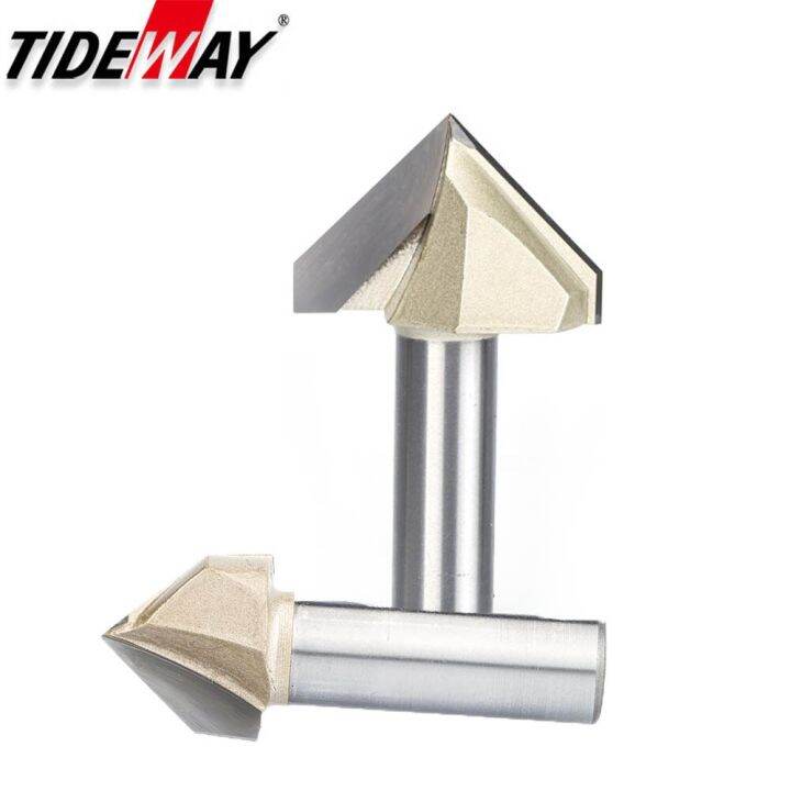 Tideway 90 Degrees V-type Woodworking Milling Cutter Carbide CNC Router ...
