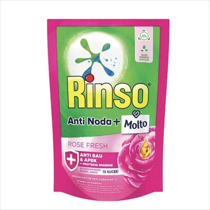 RINSO Cair MOLTO Rose Fresh deterjen cair [20 mL x 6 sachet] rinso ...