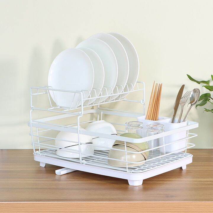 🌻 READY STOCK🌻 Carbon Steel Dish Rack With Water Drainer Dish Knife ...