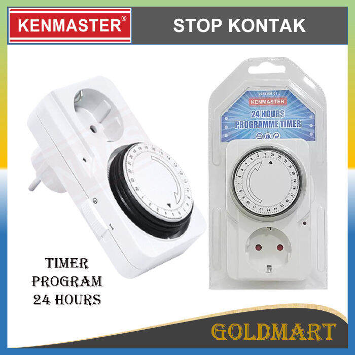 Stop Kontak Timer Analog 24hour Original Kenmaster Timer Listrik 24 jam ...