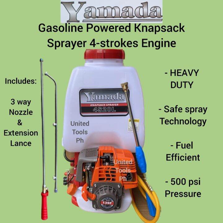 YAMADA Gasoline Powered Knapsack Sprayer 4-strokes Engine HEAVY DUTY 20 ...