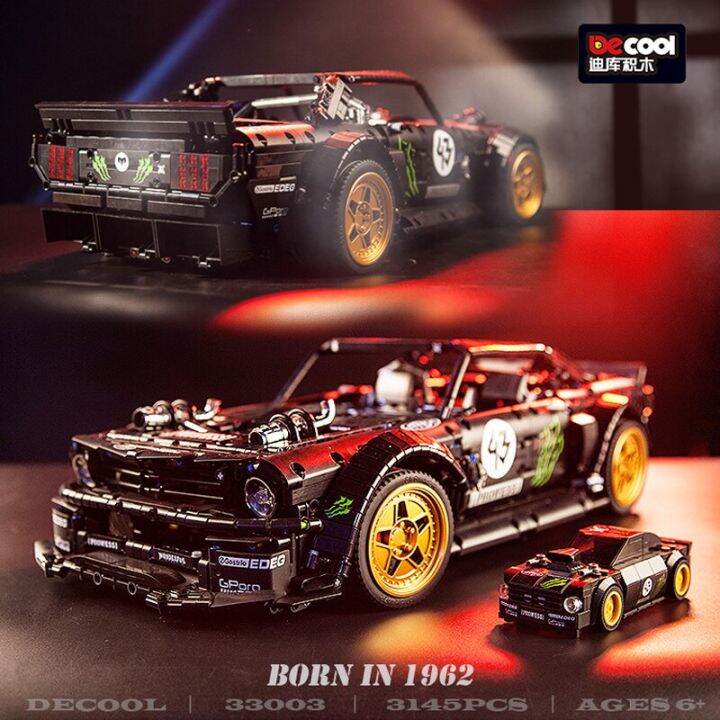 MOC 3145 PCS DECOOL Ford Mustang Racing Building Block Hi Tech Retro Car Sports Car Brick Toy ...