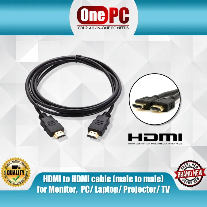 HDMI to HDMI cable Black (Male to Male) for Monitor, PC/ Laptop ...