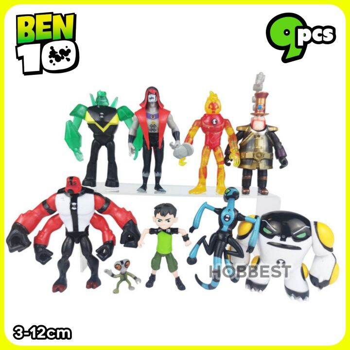 BEN 10 isi 9 pcs - Action Figure Set Miniatur Pajangan Topper Mainan ...