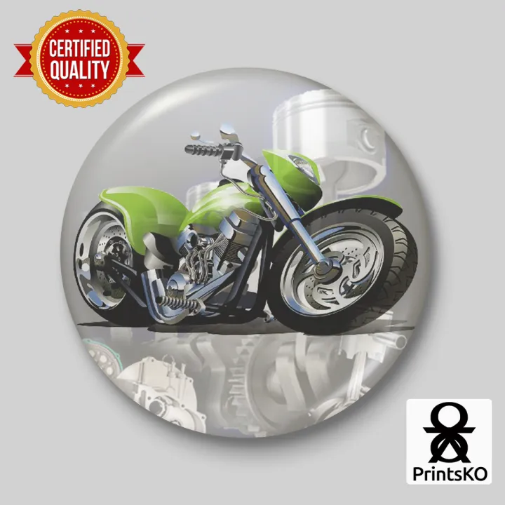 High Quality Button Pin / Badge with Motor Bikers - type of motbike ...