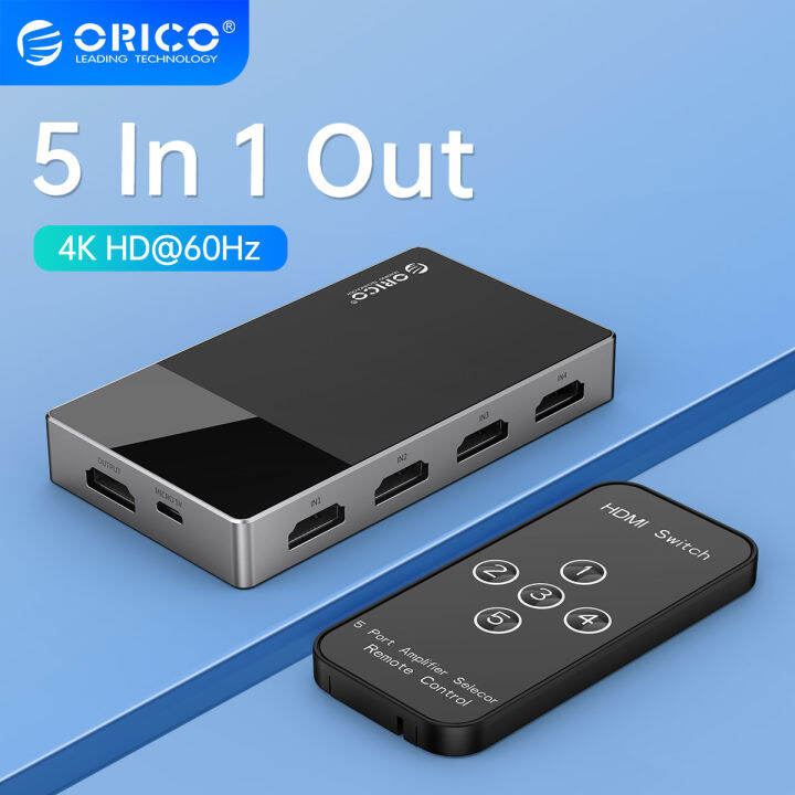 HDMI Switch 5 in 1 Out, ORICO 4K HDMI Splitter Switcher, HDMI Switch ...