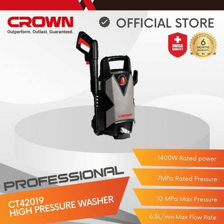 CROWN High Pressure Washer 1400w / CT42019 | Lazada PH