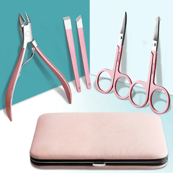 1815161312107 pcs Rose Gold Nail Clipper Set Stainless Steel Gradient ...