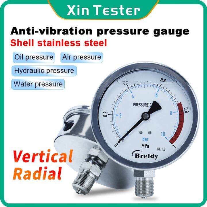 Xin Tester Air Pressure Gauge 0 60mpa Radial/Axial G1/4 G1/2 Hydraulic ...