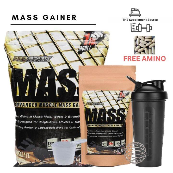 Promatrix Mass Gainer 1lb 2lbs with Shaker FREE amino tablets REPACKED ...