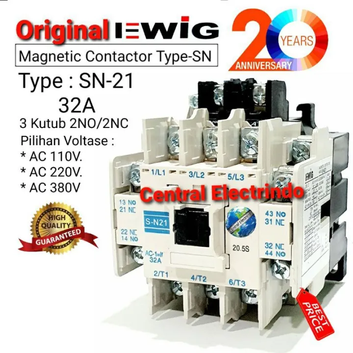 Kontaktor Contactor SN-21 AC 220V EWIG. | Lazada Indonesia