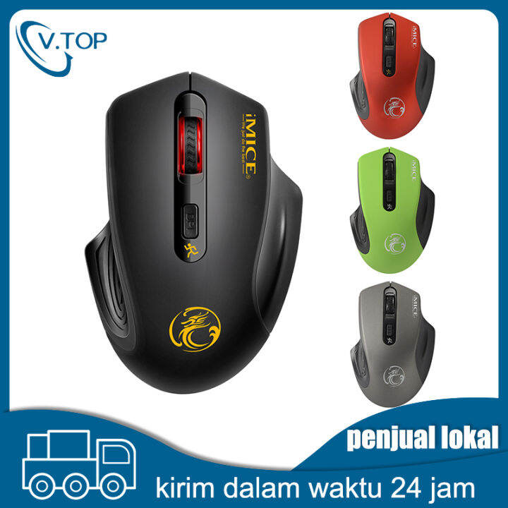V.TOP Mouse Gaming Ergonomic Wireless Gaming Mice 2000DPI Silent Version untuk Komputer PC ...