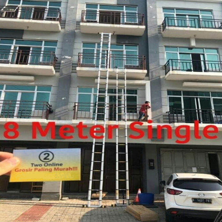 Tangga Teleskopik SINGEL 8M Tangga ALUMUNIUM 8M Tangga Lipat Aluminium ...