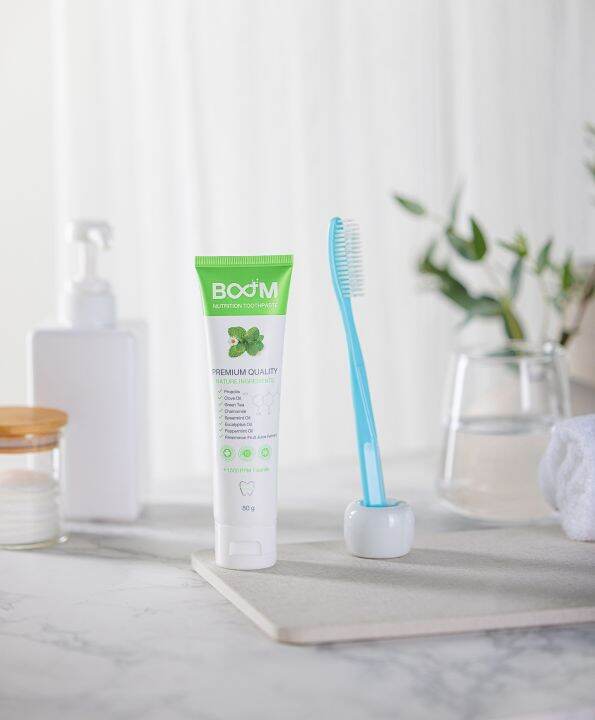 ยาสีฟันบูม (Boom Nutrition Toothpaste) เนื้อไมโครเจลฟลูออไรด์ 1,500 PPM ...