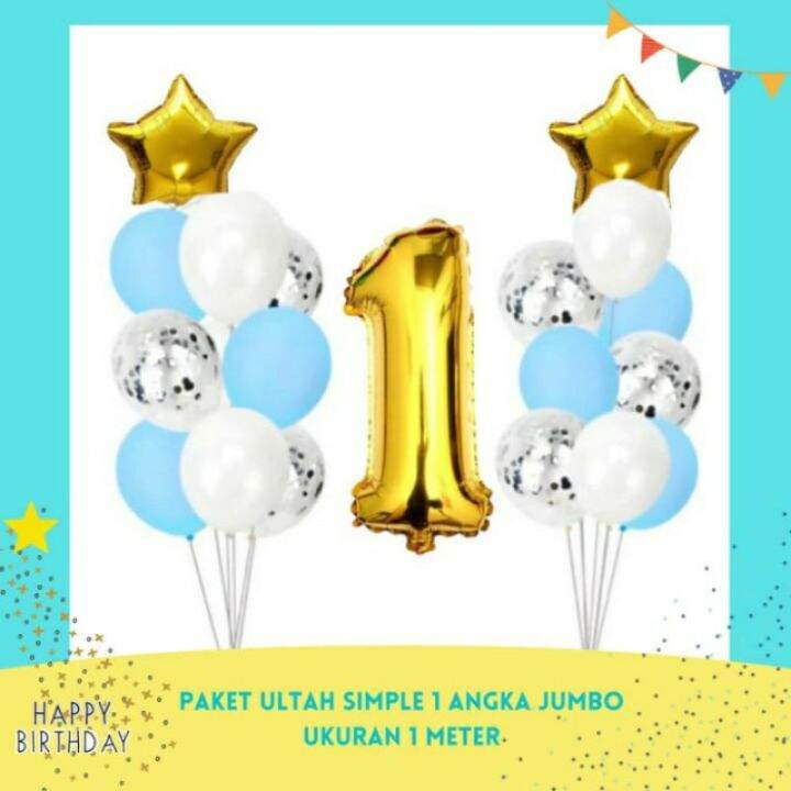 Paket Ultah Simpel 1 Angka Jumbo ukuran 1 Meter | Lazada Indonesia