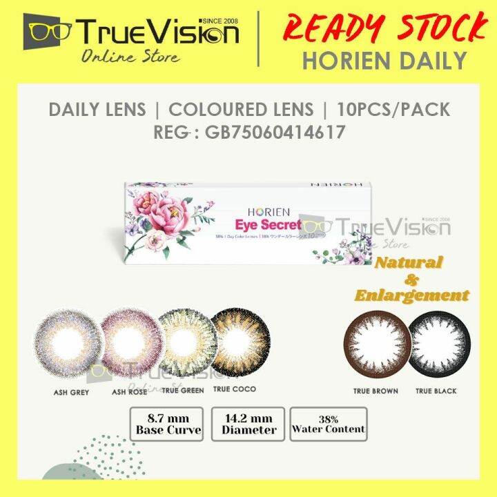 Horien Daily Colored Lens 10PCS 38% Water Contain 14.2mm | Lazada