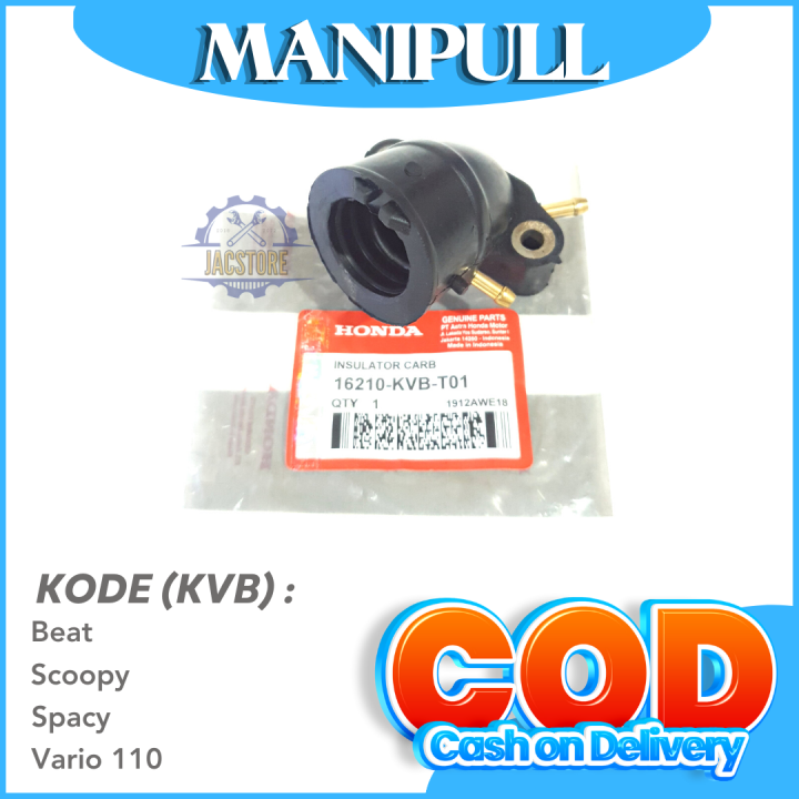 MANIPUL KARET INTAKE INTEK KVB MANIFOLD INSULATOR KARBURATOR HONDA VARIO 110 BEAT SCOOPY SPACY ...