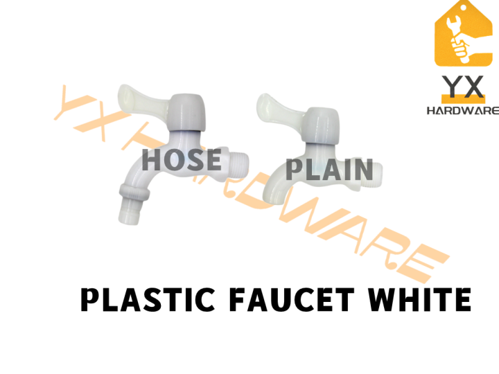 PLASTIC FAUCET WHITE PLAIN BIBB, HOSE BIBB | Lazada PH
