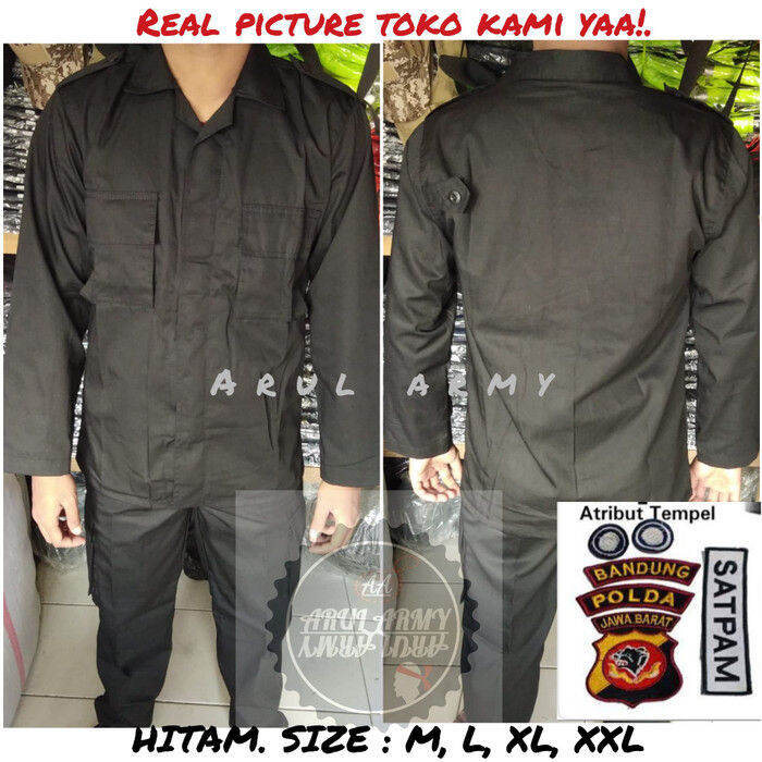 BAJU SERAGAM SETELAN PDL SECURITY SATPAM BRIMOB KEAMANAN LENGKAP ...