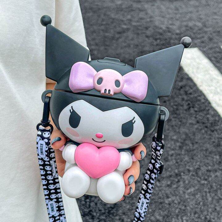 Chai nước 650ml có ống hút cốc nhựa kuromi cốc nước trẻ em dễ thương phim hoạt hình mùa hè dễ ...