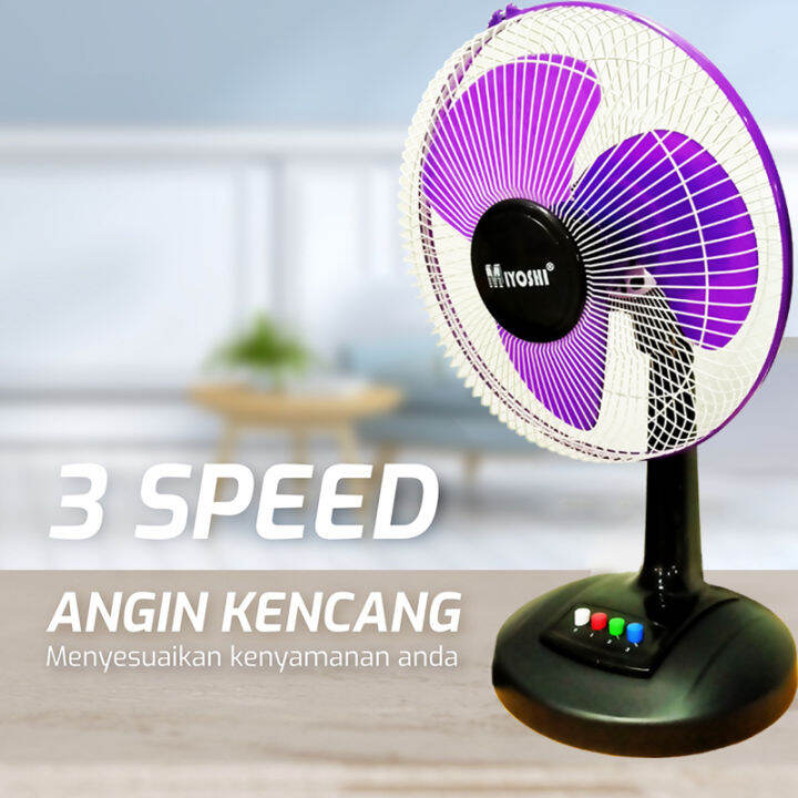 Kipas Angin Duduk 12 inch Kipas Angin dengan 3 Speed Kipas Agin Dinding ...
