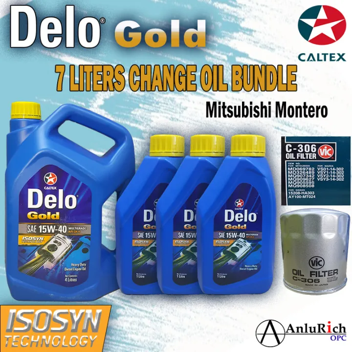 CALTEX DELO GOLD 15W-40 7L CHANGE OIL BUNDLE and C-306 Vic Oil Filter ...