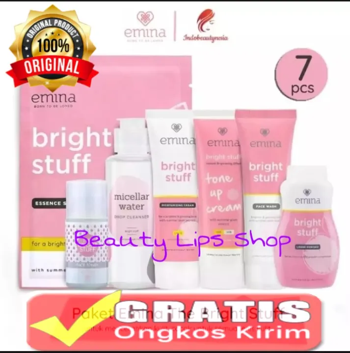 Emina 1 Paket Skincare 1 Paket BPOM Paket Emina Bright Stuff 7 pcs ...