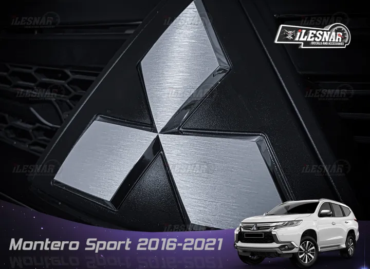 Mitsubishi Montero Sport 2016-2021 Front and Rear Logo Brush Silver ...
