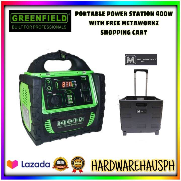 GREENFIELD Portable Power Station 400W (GPS400W) with free METAWORKZ ...