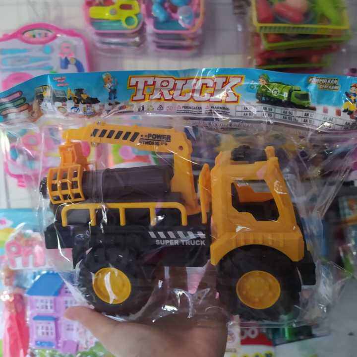 TRUCK LOGGING KAYU AK93 - MAINAN ANAK TRUCK MUAT KAYU KEREN WARNA MERAH ...