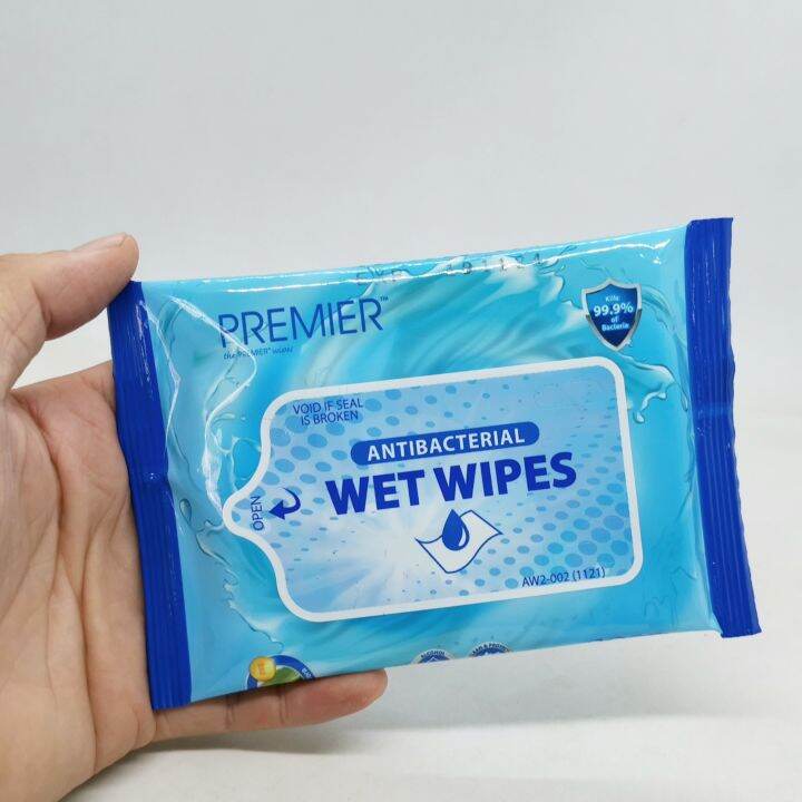 Premier Antibacterial Wet Wipes / Sanitizing Wipes (10 Sheets) Pocket Size Wet Tissue | Lazada
