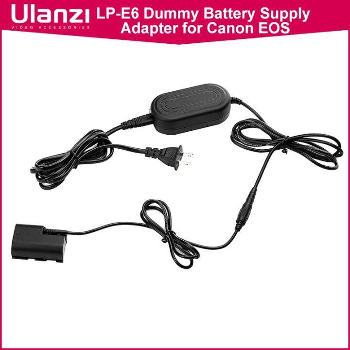 Ulanzi LP-E6 Dummy Battery AC/DC Power Supply Adapter for Canon EOS 5D2 ...