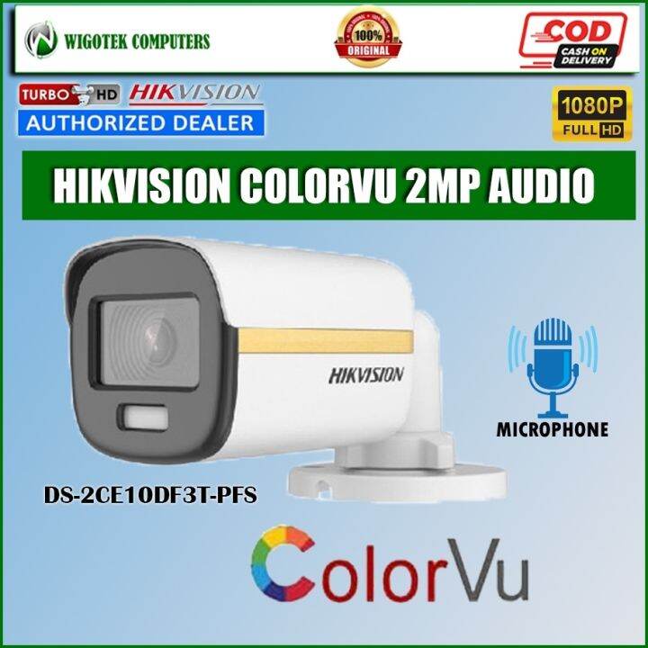 HIKVISION COLORVU CAMERA 2MP WITH AUDIO DS-2CE10DF3T-PFS | Lazada PH