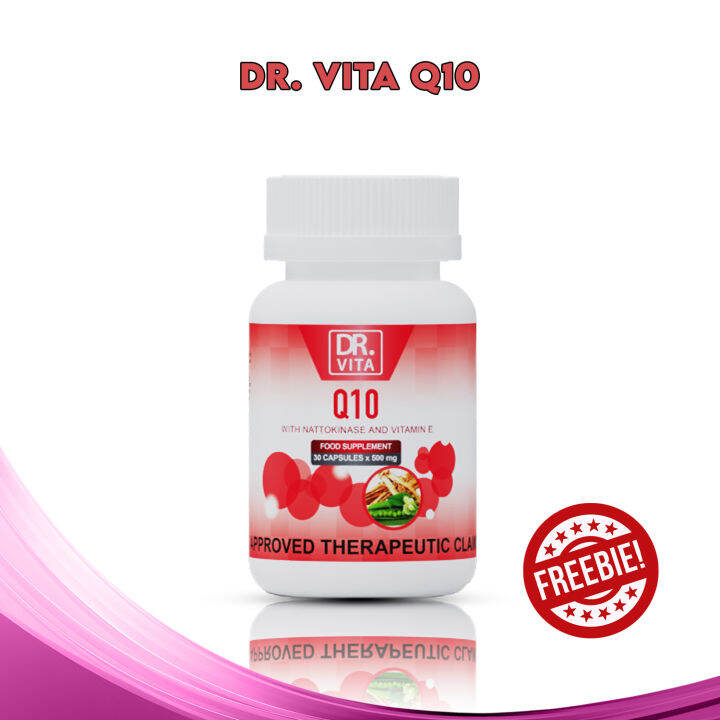 Dr. Vita (WITH FREEBIES) Q10 with Nattokinase and Vitamin E 500mg 30 capsules | Lazada PH