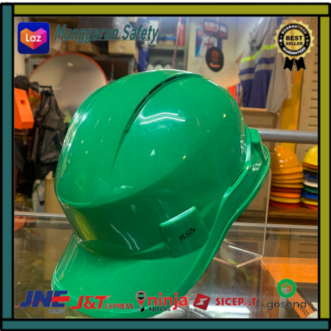 Helm Kerja Proyek/ Safety Helmet NSA Vented Hijau Inner Fastrack + Tali ...