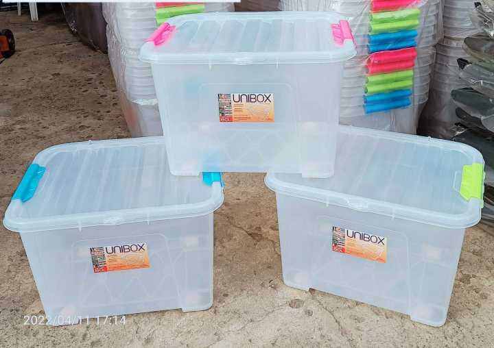 CHAN PLASTIKAN 80 LITERS TRANSPARENT UNIBOX STORAGE | Lazada PH