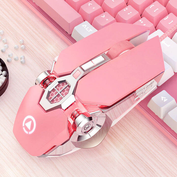 Mouse Gaming Kabel Usb 7 Tombol Desain Ergonomis Warna Pink Untuk Hp ...