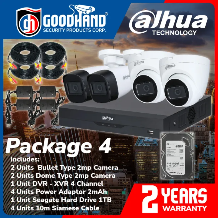 Dahua CCTV Package, 4 Cameras, 1 DVR, 1TB Hard Drive Package | Lazada PH