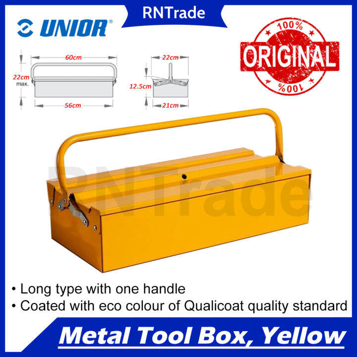 Unior Metal Tool Box 14 inches Yellow, Original Multi-Function Portable ...