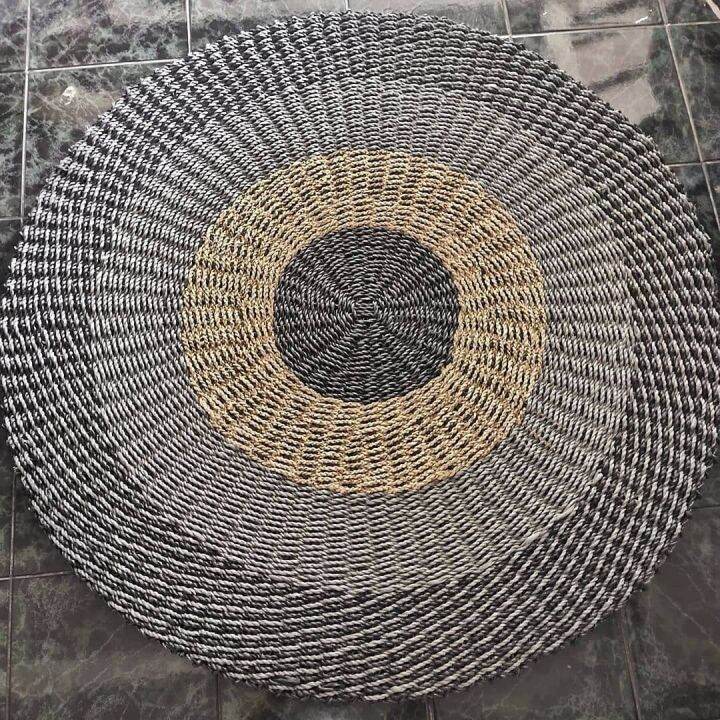 Rug karpet tikar anyaman anyam Rotan seagrass bulat perlengkapan ...
