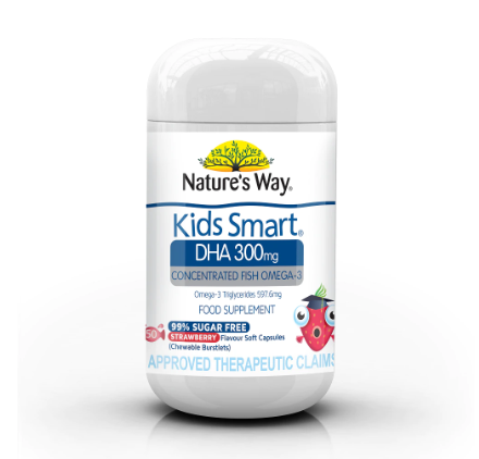 NATURES WAY Kids Smart DHA 300mg + Concentrated Fish Omega-3 50s ...