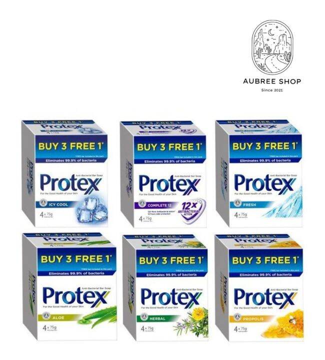 Protex Antibacterial Bar Soap 75g x 4 (Eliminates 99.9% bacteria) | Lazada