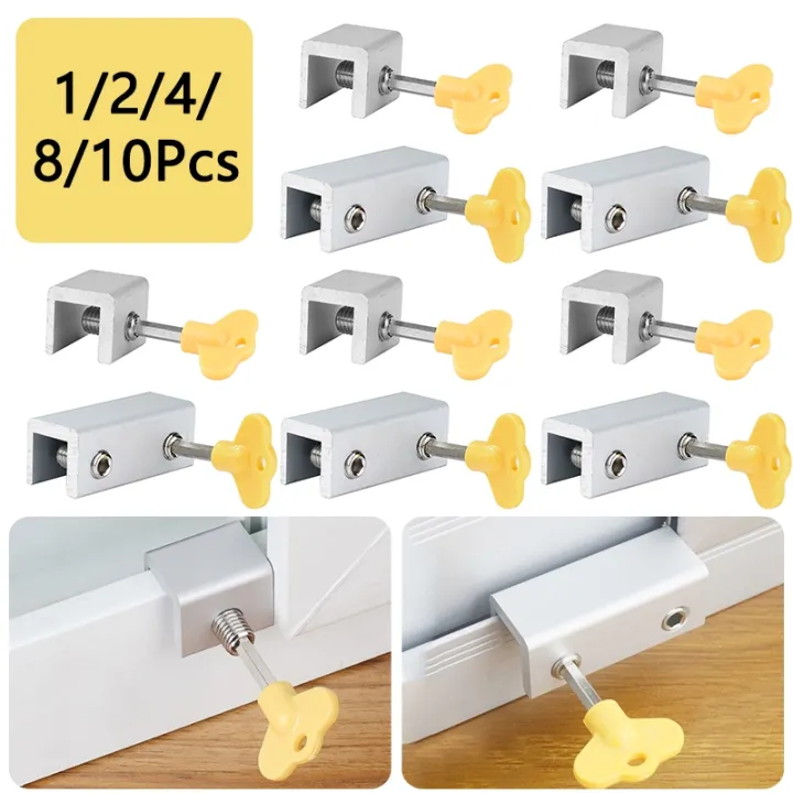 1/10Pcs Window Security Key Lock Sliding Door Windows Restrictor Child ...
