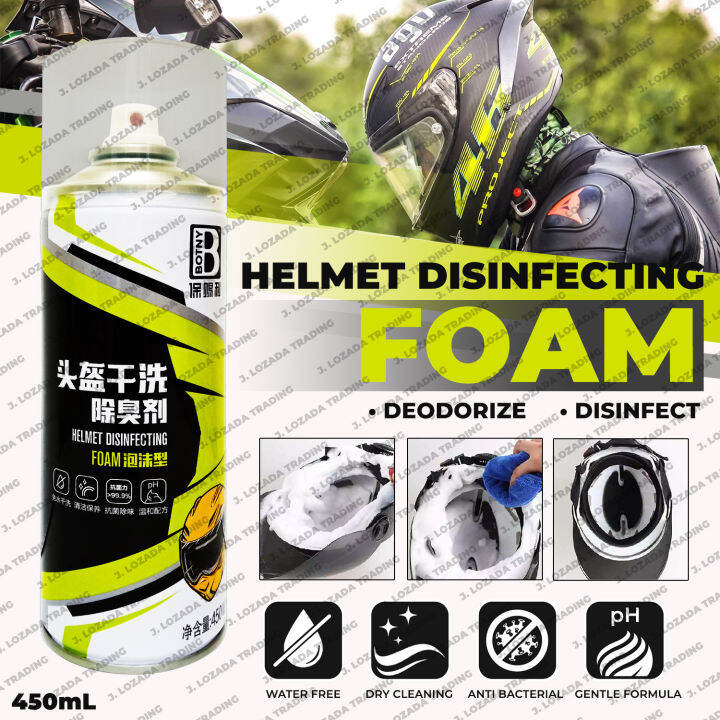 HELMET DISINFECTING FOAM - Refreshing Foam Spray Deodorizer for Helmet ...
