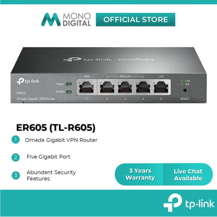 TP-link TL-R480T+ / OMADA ER605 (TL-ER605) STD 5-PORT Multi WAN Desktop ...