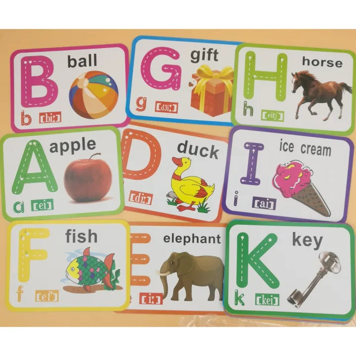 Learning Toys Educational Tools Kids Alphabet / Numbers Flash Cards ...