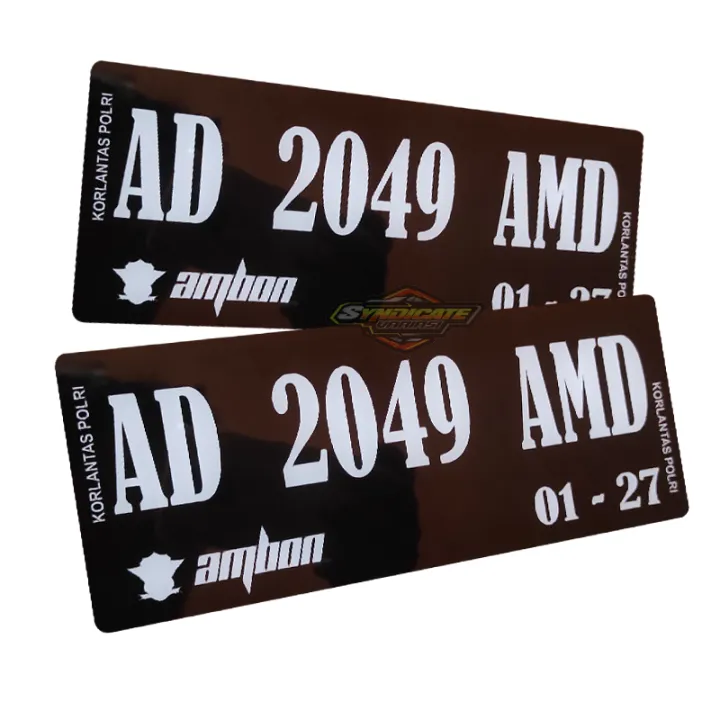 Plat Motor Akrilik Custom Syndicate Sepasang ( DUA ) | Lazada Indonesia