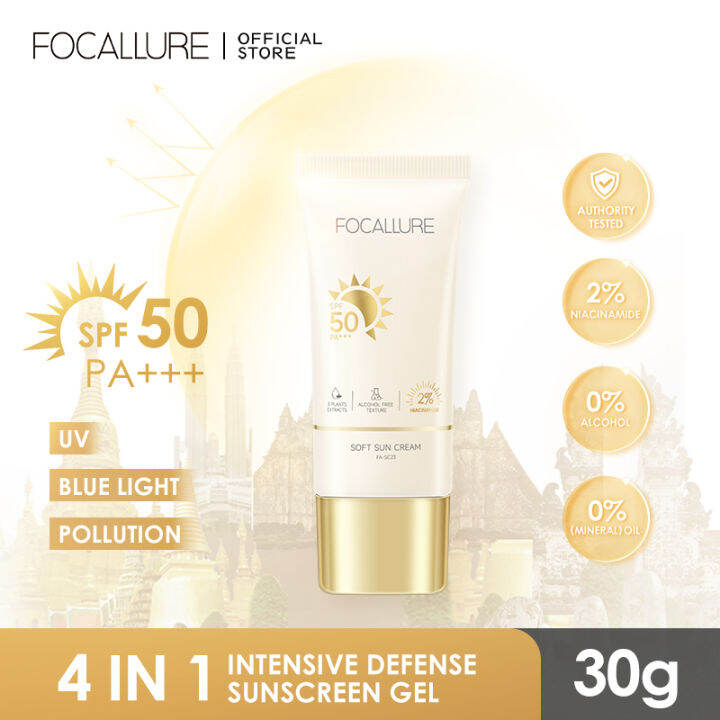 FOCALLURE Sunscreen for face SPF 50 PA+++ Sunscreen Gel 4-in-1 ...