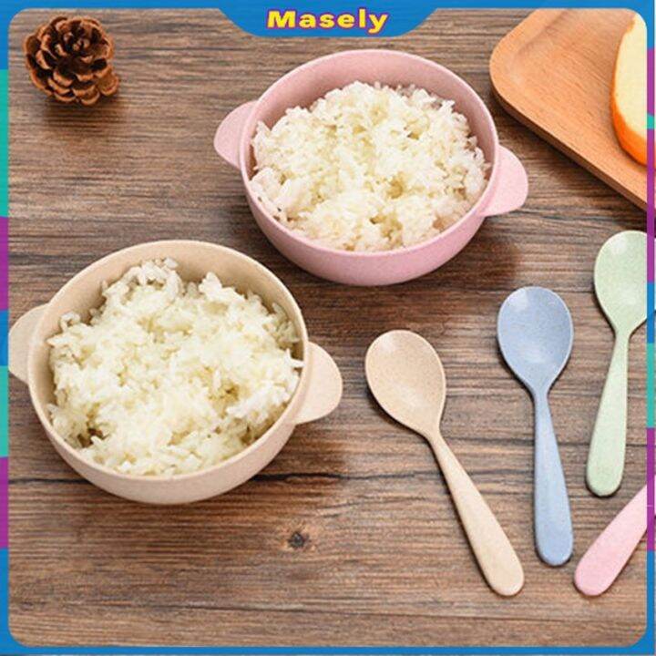 Masely Children Bowl with Spoon Drop-Proof Bowl Easy Wash | Lazada PH